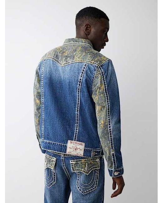 TRUE RELIGION Jimmy Super T Buddha Camo Jacket in Blue for Men | Lyst