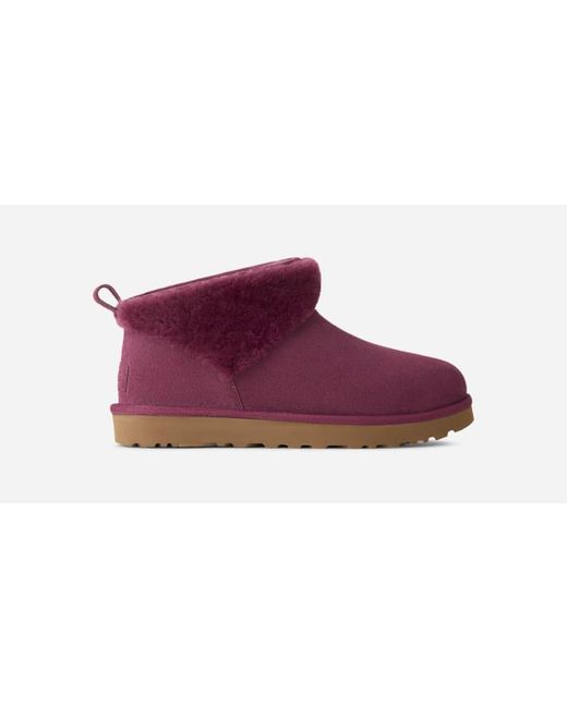 UGG Classic Ultra Mini Snugscape Suede Classic Boots in Purple | Lyst