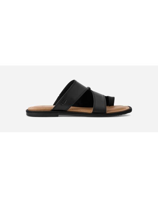 UGG Matira Leather Sandals in Black | Lyst