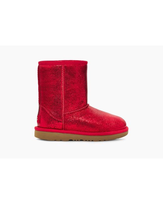 Ugg Leather Classic Ii Metallic Sparkle In Red Lyst