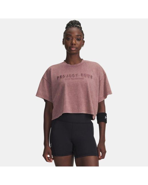Under Armour Project Rock Statement Graphic Short Sleeve Mist Mist in ...