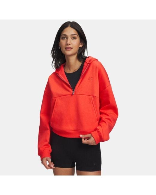 Under Armour Icon Fleece ½ Zip Hoodie Venom Venom in Red | Lyst UK