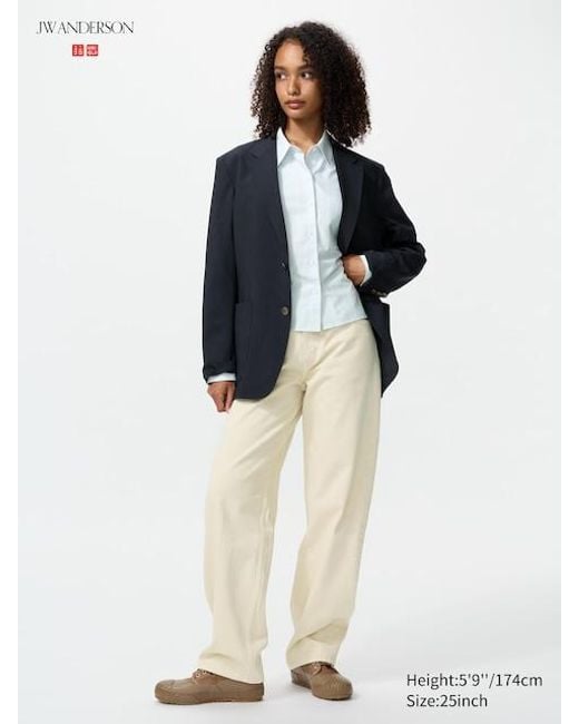 Uniqlo Baggy Jeans (Longer) in White | Lyst UK