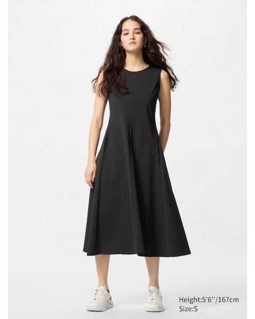 Uniqlo Ultra Stretch Dress (Sleeveless) in Black | Lyst UK