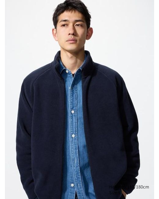 Uniqlo Fleece Full-Zip Jacket in Blue for Men | Lyst UK
