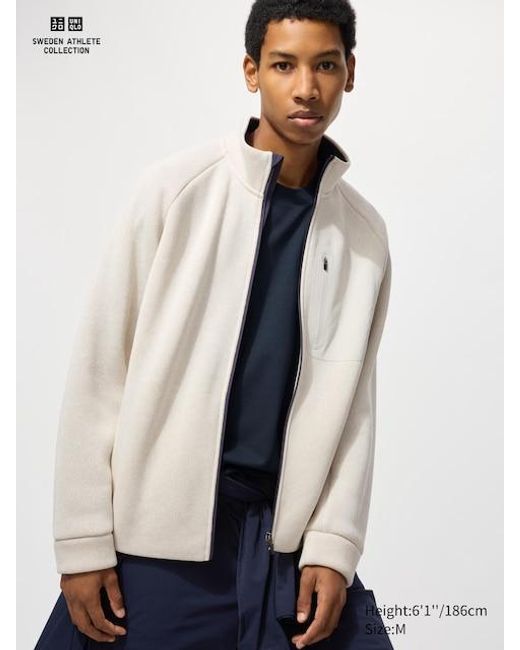 Uniqlo Knit Fleece Full-Zip Jacket in White for Men | Lyst UK
