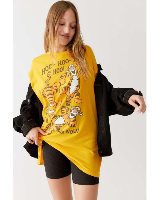 Urban Outfitters Cotton Tigger T Shirt Dress In Orange Lyst Canada