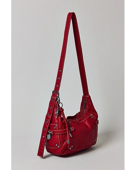 BDG Reggie Slouchy Faux Leather Hobo Bag in Red | Lyst