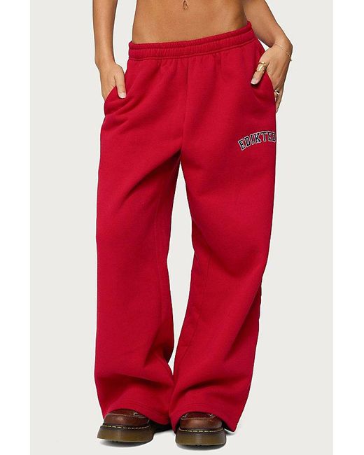 Edikted Major Sweatpants in Red | Lyst