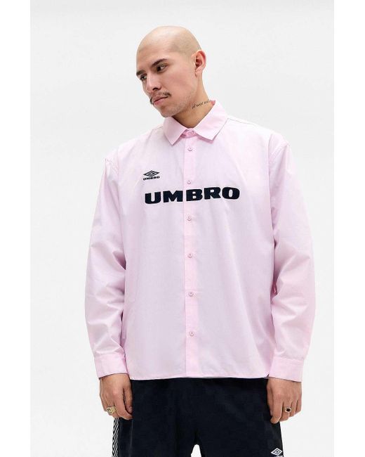 Umbro Uo Exclusive Pink Logo Oxford Shirt for Men | Lyst UK