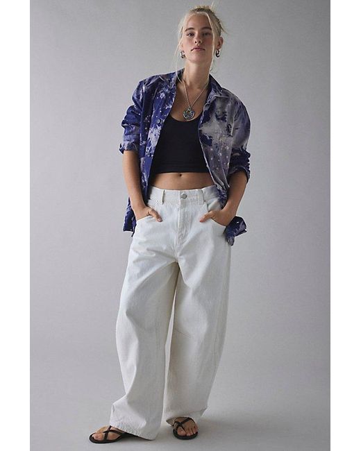 Vintage & ReMADE by UO Remade By Uo Bleach Splatter Work Jacket in Gray ...