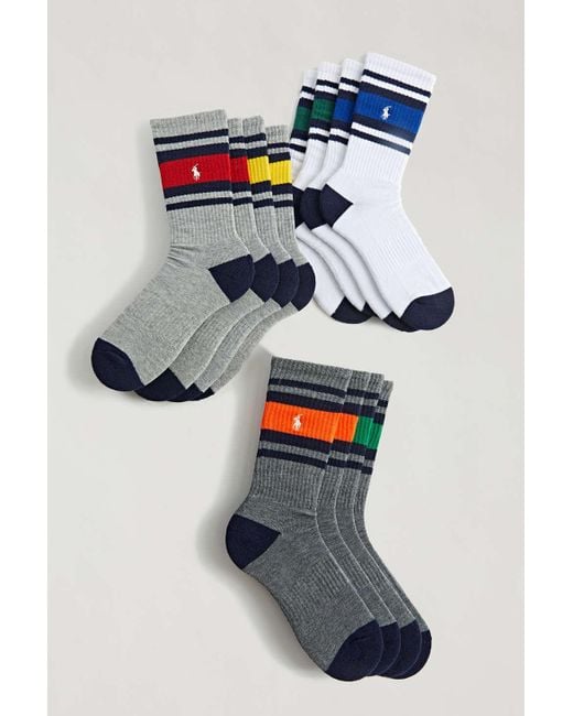 Polo Ralph Lauren Cotton Multi Stripe Crew Sock 6-pack for Men | Lyst Polo Ralph Lauren Cotton Multi Stripe Crew Sock 6-pack for Men | Lyst
