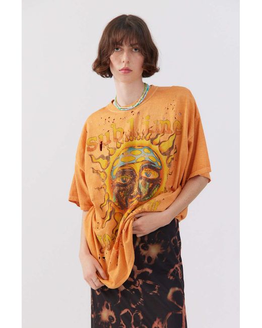 Urban Outfitters Cotton Sublime T Shirt Dress In Orange Lyst