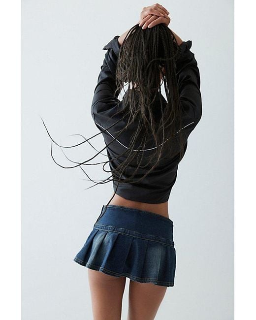 BDG Shaina Belted Denim Micro Mini Skort in Blue | Lyst
