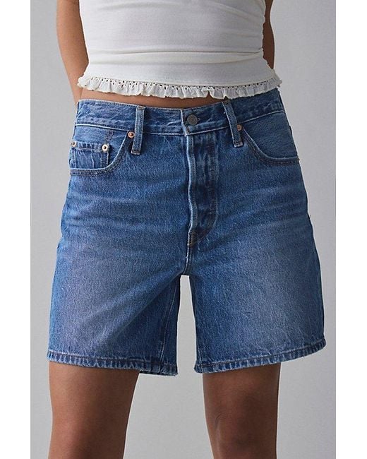 Levi's 501 Mid-Thigh Cutoff Denim Short in Blue | Lyst
