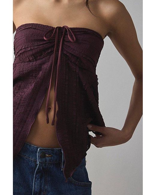 Urban Outfitters Uo Eloise Convertible Tie Split-Front Tube Top in ...