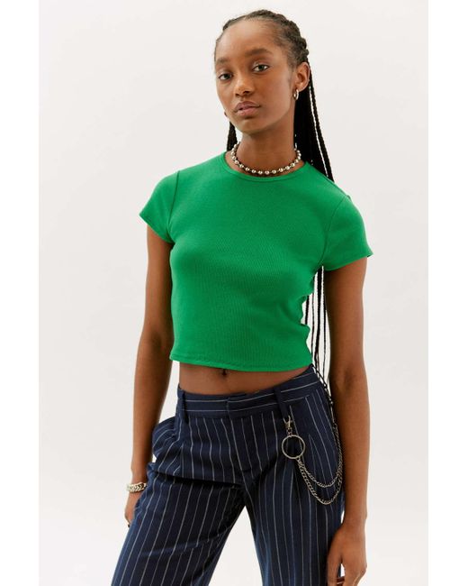 BDG Perfect Baby Tee in Green | Lyst BDG Perfect Baby Tee in Green | Lyst