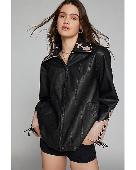 Kimchi Blue Kimchi Shauna Western Oversized Faux Leather Jacket in ...