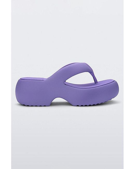 Melissa Fuzzy Platform Thong Sandals in Purple | Lyst