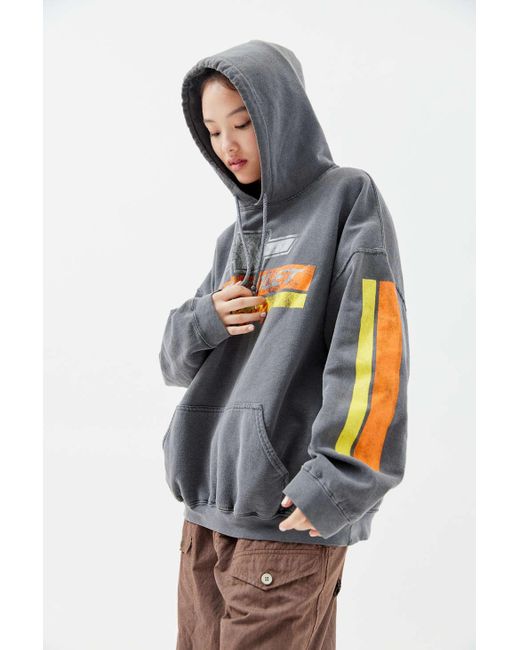 Urban Outfitters Chevrolet Racing Oversized Hoodie Sweatshirt In Gray