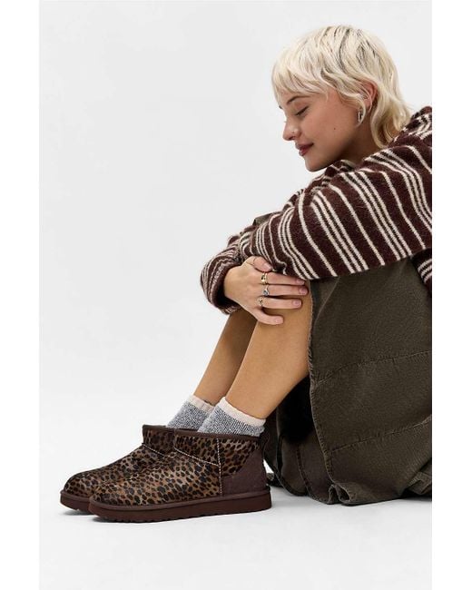 UGG Leopard Caspian Ultra-mini Boots in Black | Lyst UK