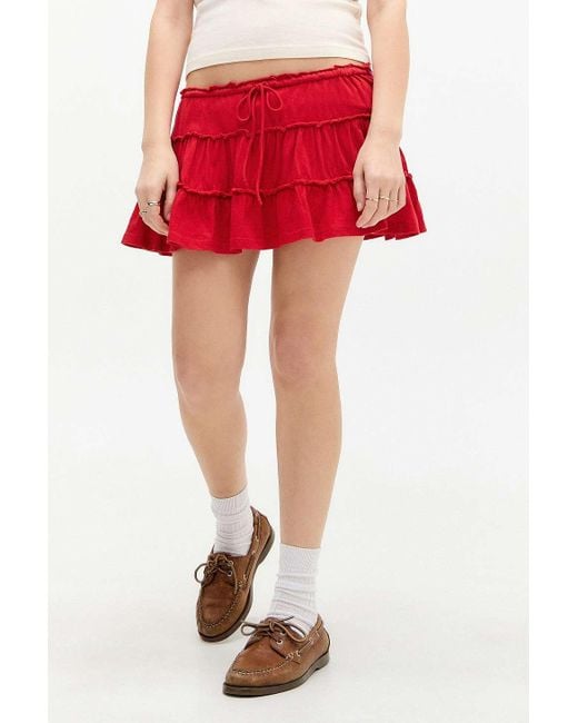 Urban Outfitters Uo Ritu Jersey Rara Skort In Red Lyst Uk