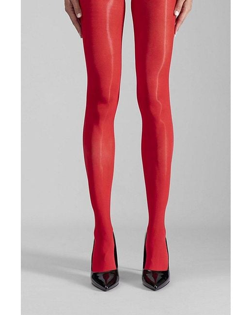 LECHERY Lechery Shiny 20 Denier Sheer Tights in Red | Lyst