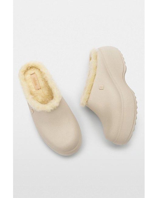 Melissa Free Fluffy Platform Clog in Natural | Lyst