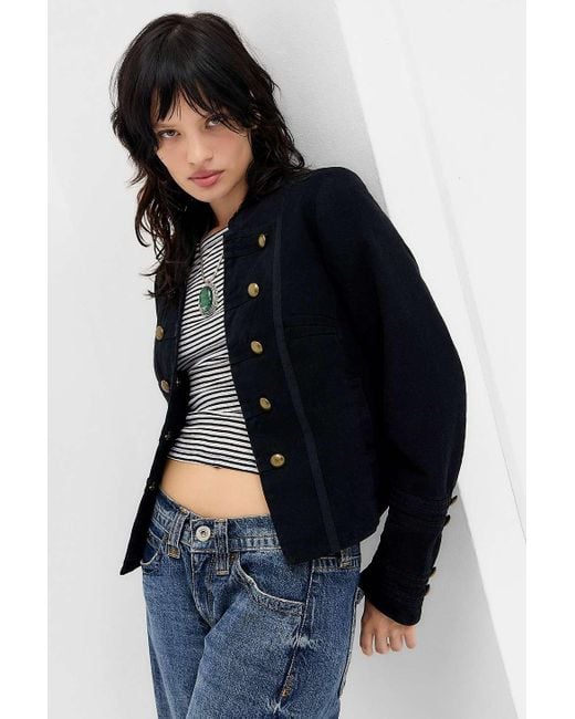 Urban Outfitters Uo Mia Band Jacket in Blue | Lyst UK