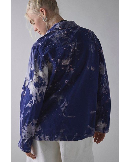 Vintage & ReMADE by UO Remade By Uo Bleach Splatter Work Jacket in Gray ...