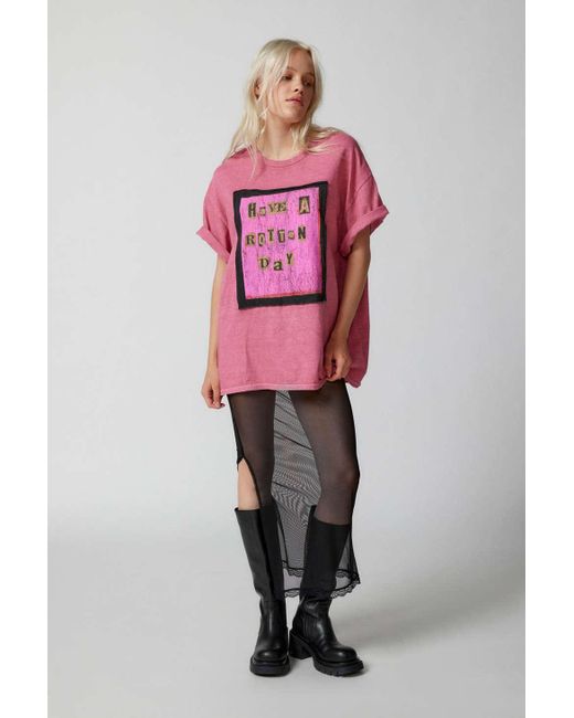 Urban Outfitters Sex Pistols Have A Rotten Day Applique T Shirt Dress