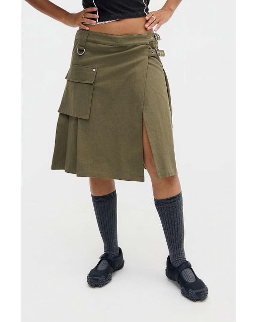 The Ragged Priest Scout Pleated Skirt in Green | Lyst UK