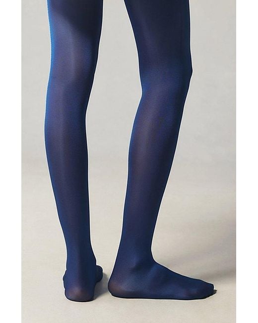 LECHERY Lechery Shiny 40 Denier Semi-Opaque Tights in Blue | Lyst