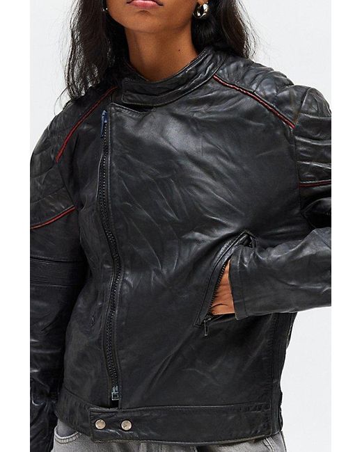 Urban Renewal Vintage Leather Moto Jacket in Gray | Lyst