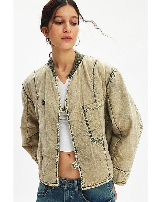 Urban Renewal Remade Acid Wash Liner Jacket in Green | Lyst