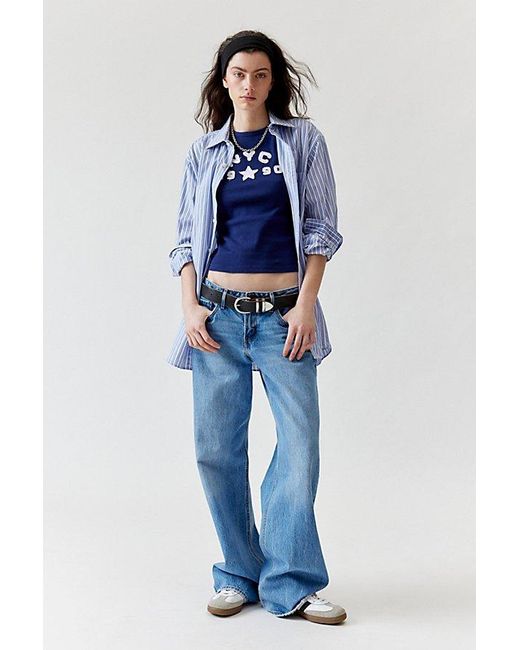 Urban Outfitters Nyc 1990 Applique Baby Tee in Blue | Lyst