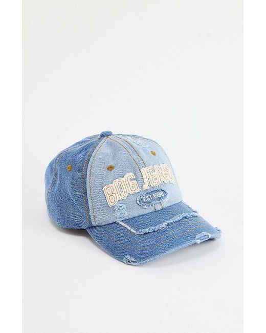 BDG Distressed Applique Logo Cap in Blue | Lyst UK