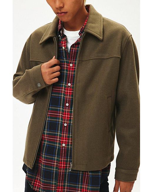 Guess Zip Trucker Jacket in Green for Men | Lyst