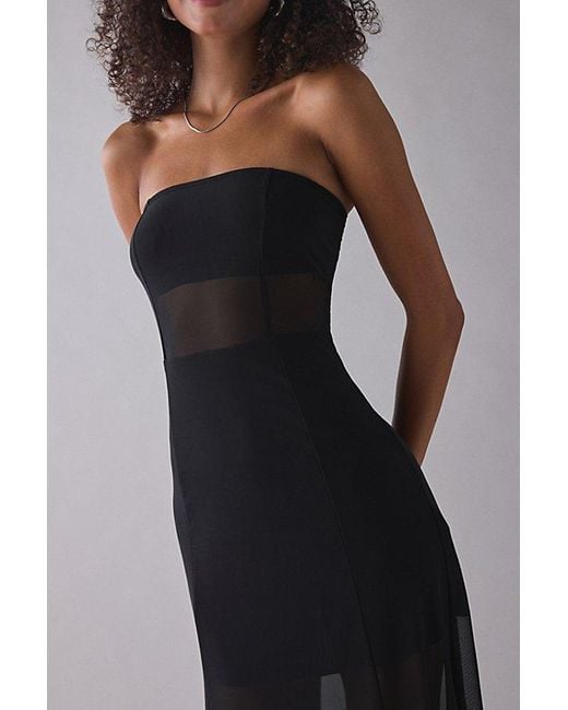 Urban Outfitters Uo Illusional Strapless Sheer Mesh Maxi Dress in Black ...