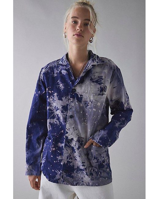 Vintage & ReMADE by UO Remade By Uo Bleach Splatter Work Jacket in Gray ...