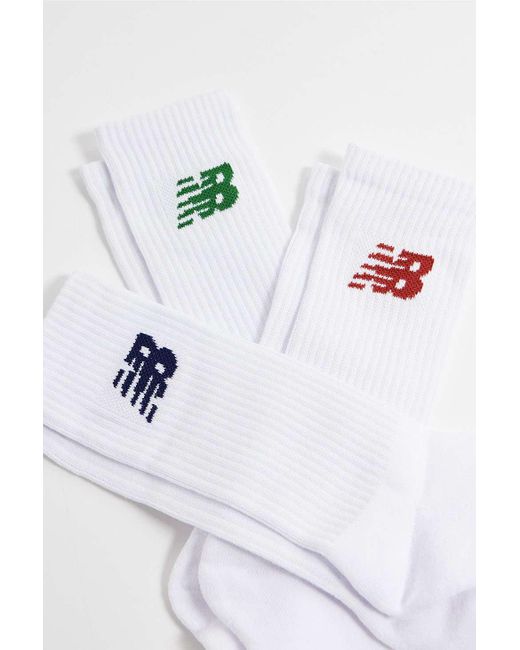 New Balance Logo White Socks 3-pack for Men | Lyst UK