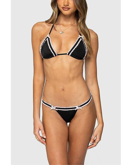 Edikted Mandy Triangle Bikini Top in Black | Lyst