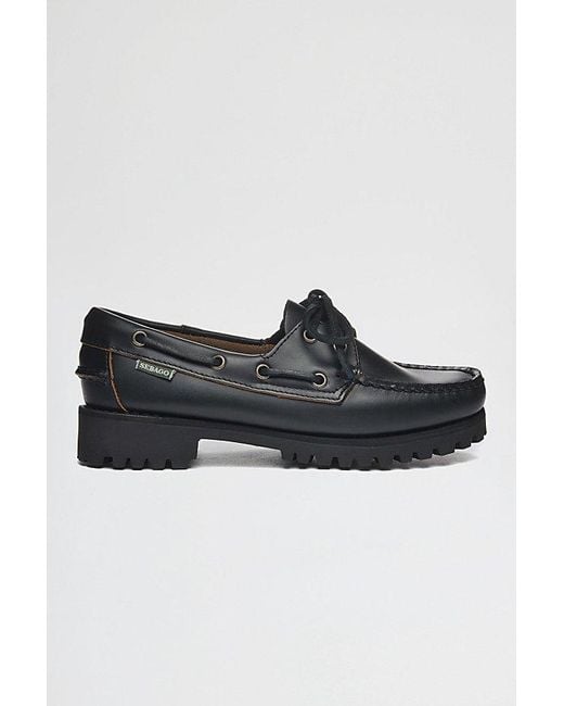 Sebago Ranger Lug Soft Moc Shoe in Black | Lyst