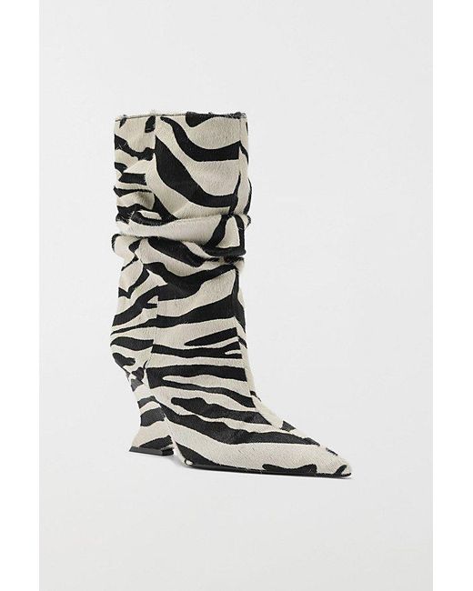 SCHUTZ SHOES Siena Slouch Wedge Boot in White | Lyst