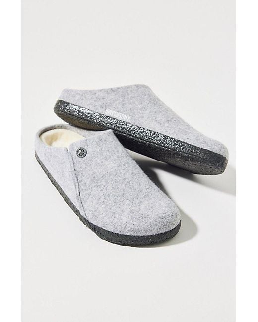 Birkenstock Zermatt Shearling Wool Felt Clog in Gray | Lyst