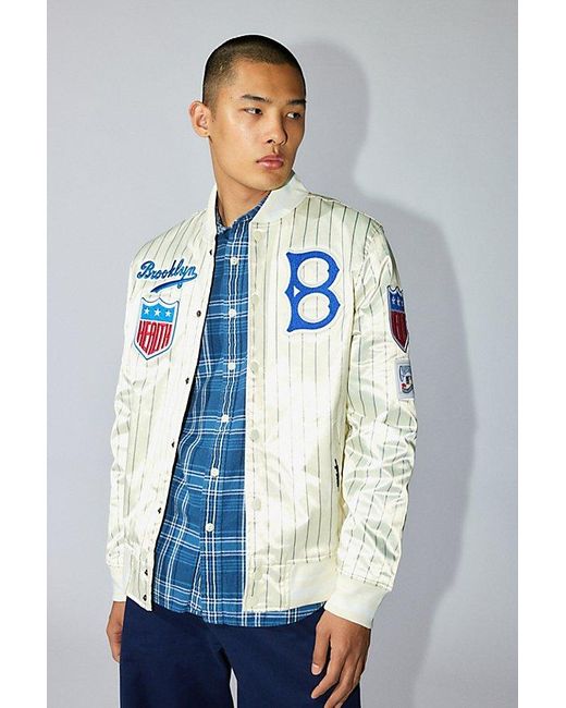 Pro Standard Satin Varsity Sports Jacket in Gray for Men | Lyst