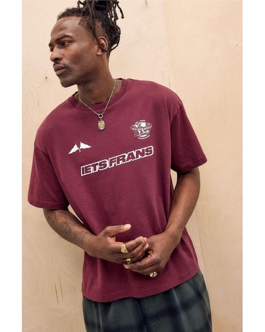iets frans... Burgundy Football Logo T-shirt in Red for Men | Lyst UK