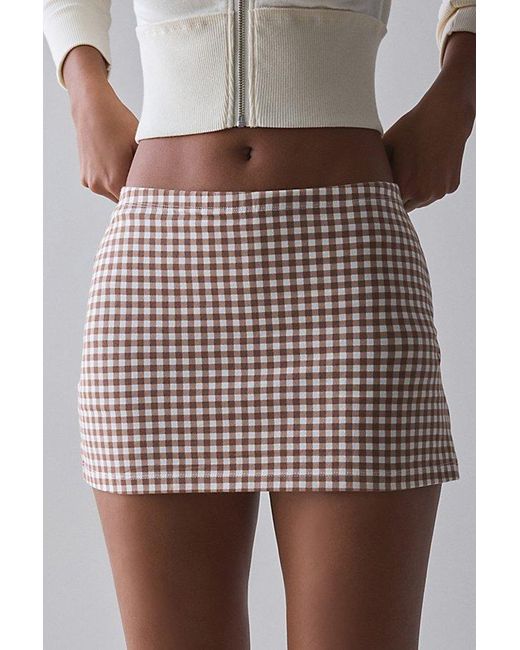 Out From Under Bec Low Rise Micro Mini Skort in Brown | Lyst