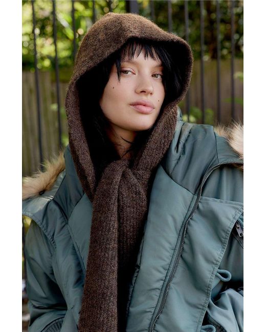 Urban Outfitters Uo Georgia Hooded Scarf in Grey | Lyst UK