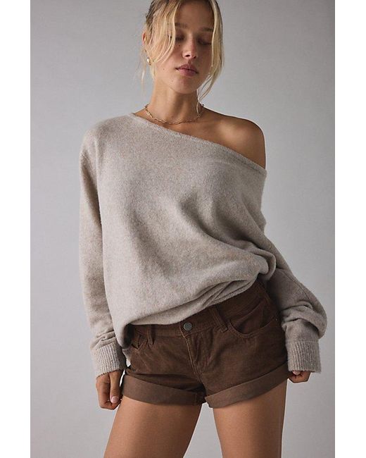 BDG Jenni Corduroy Low-Rise Micro Short in Gray | Lyst